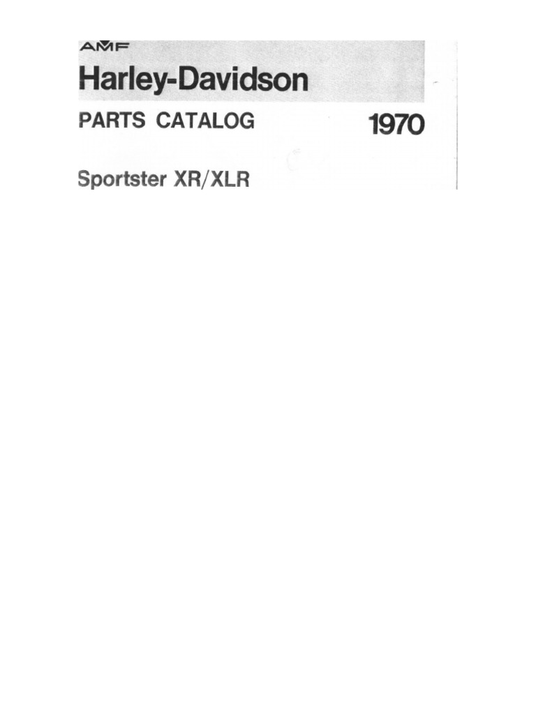 Harley Davidson Sportster XR XLR 1970 Parts Catalog Book OPT | PDF