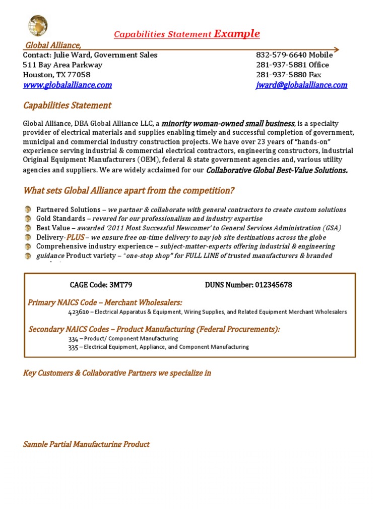 Capability Statement 16 | PDF | Power (Physics) | Electrical Components