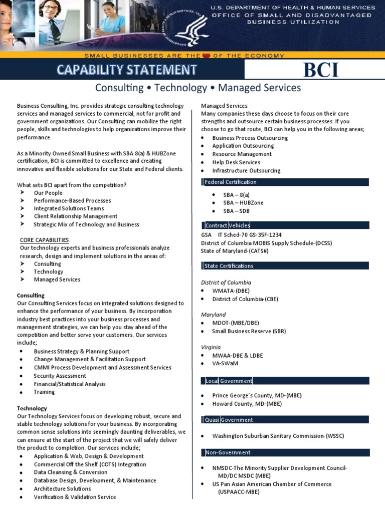 Capability Statement 21 | PDF | Outsourcing | Consultant