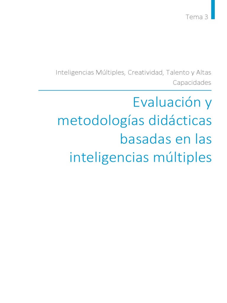 Tema 3 | PDF | Evaluación | Aprendizaje