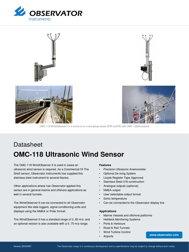 OMC-118 - Data Sheet 2 | PDF | Metrology | Electrical Engineering