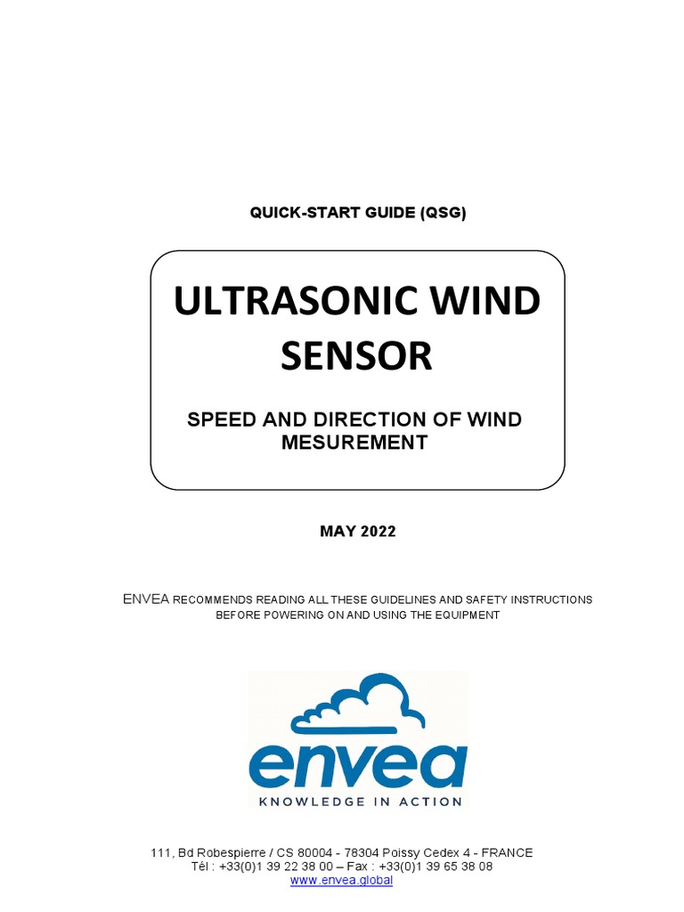 Envea QSG Ultrasonic-Wind-Sensor en | PDF | Wind Speed | Equipment