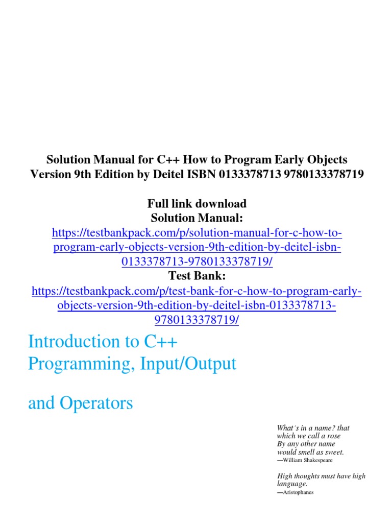 C++ Programming Solutions Guide | PDF | Integer (Computer Science) | C++