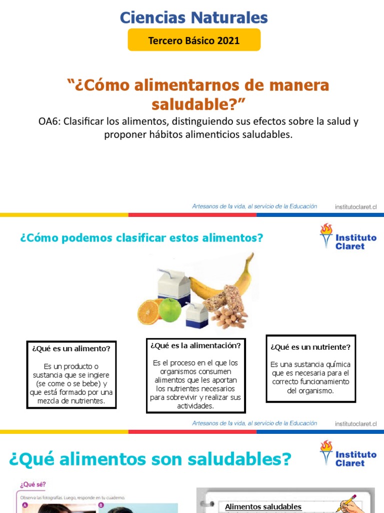 Ciencias 3º Básico Cómo Alimentarnos de Manera Saludable. Mes de Junio ...