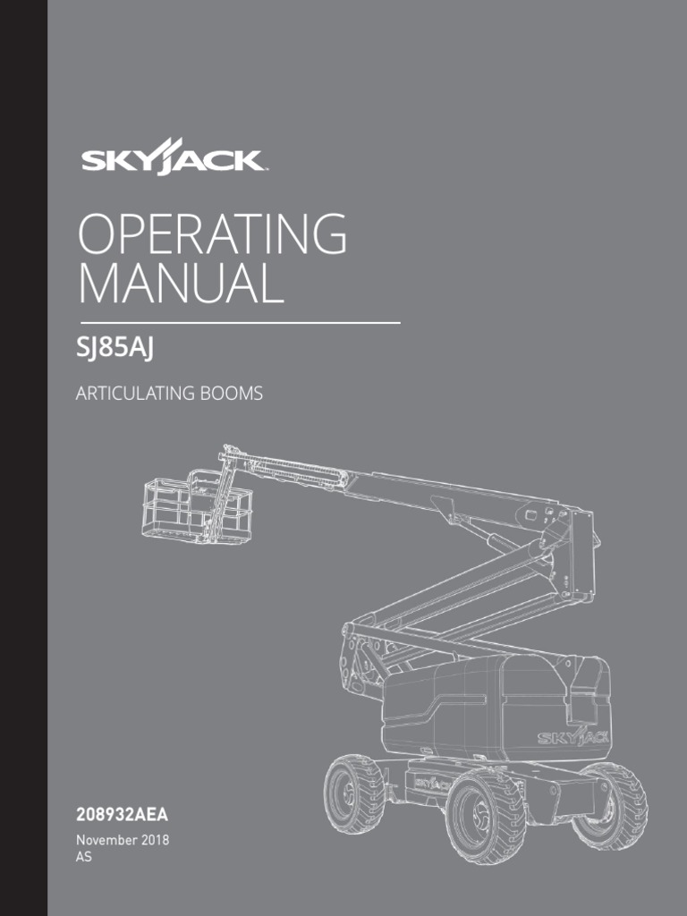 SJ85AJ Boom Lift Operation Manual | PDF | Crane (Machine) | Axle