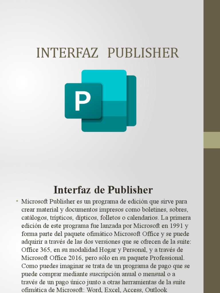 Interfaz Publisher | Descargar gratis PDF | Microsoft Office | Microsoft