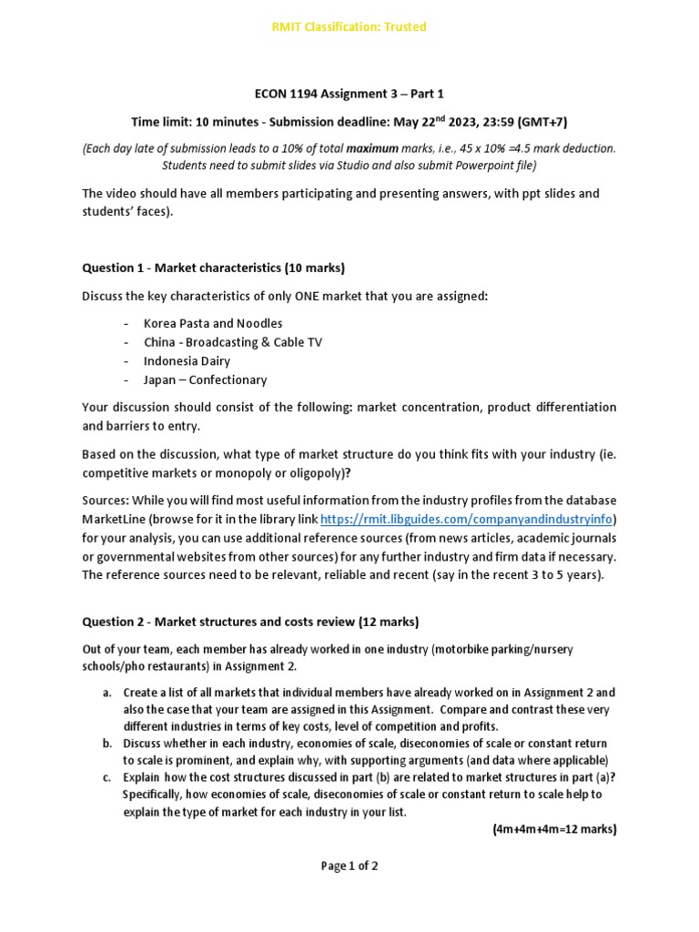 23A ECON 1194 A3 Final | PDF | Market (Economics) | Market Failure