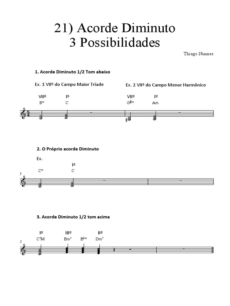 21) Acorde Diminuto - 3 Possibilidades | PDF