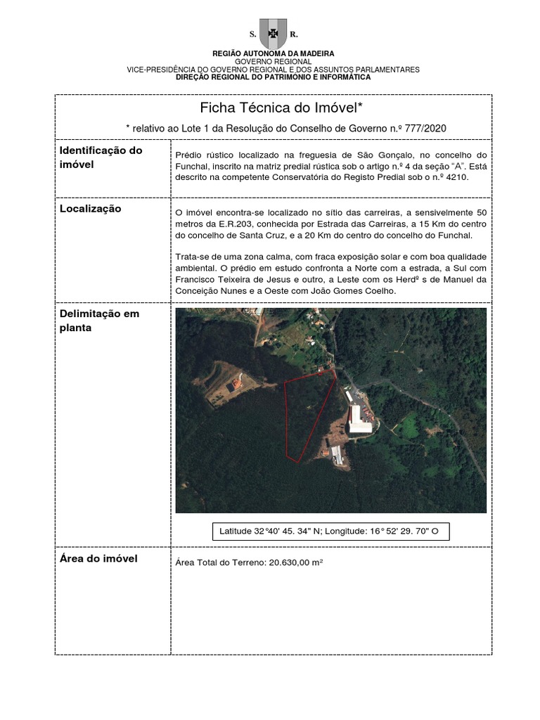 Ficha Técnica - Lote 1 TERRENO 4A | PDF