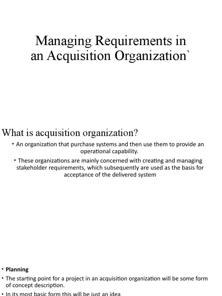 Managing Requirements in An Acquisition Organization' | PDF | Request ...