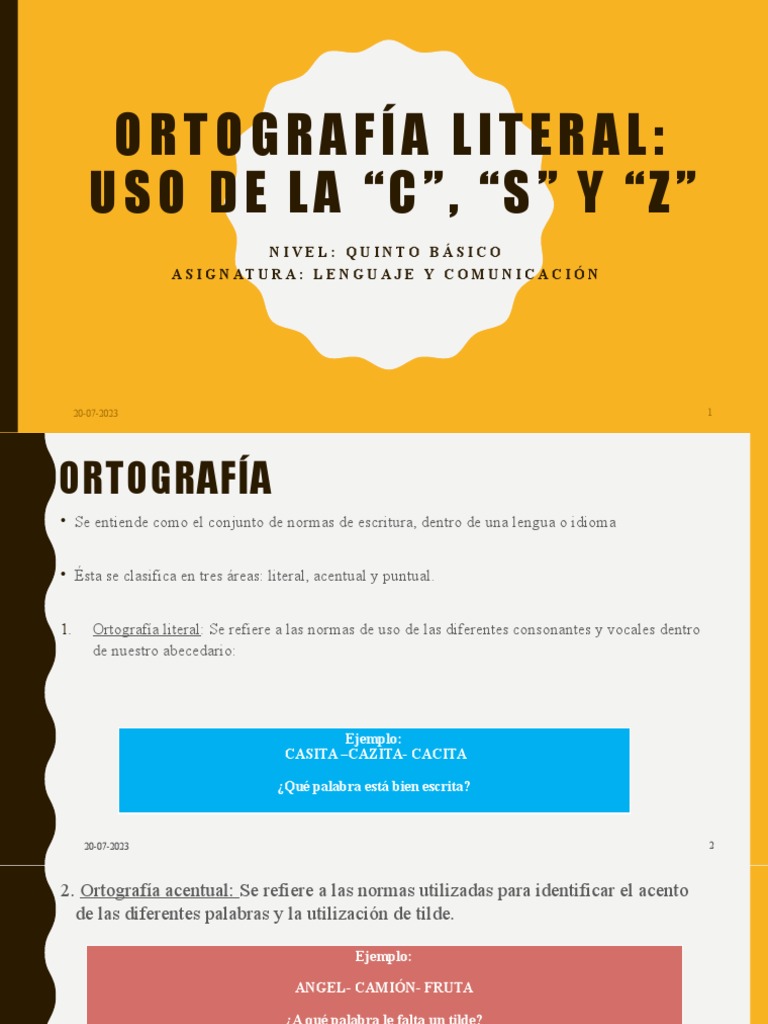 Reglas de La C, S y Z Quinto | PDF | Ortografía | Puntuación