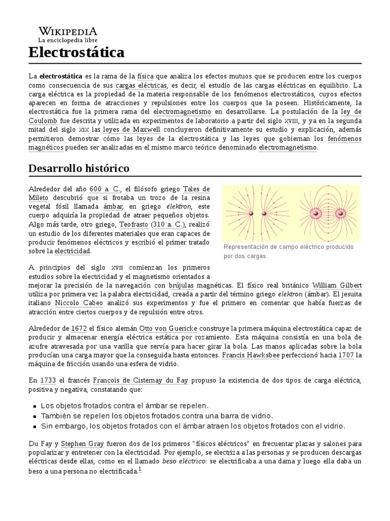 Electrostática - 2023 | PDF | Electrostática | Carga eléctrica