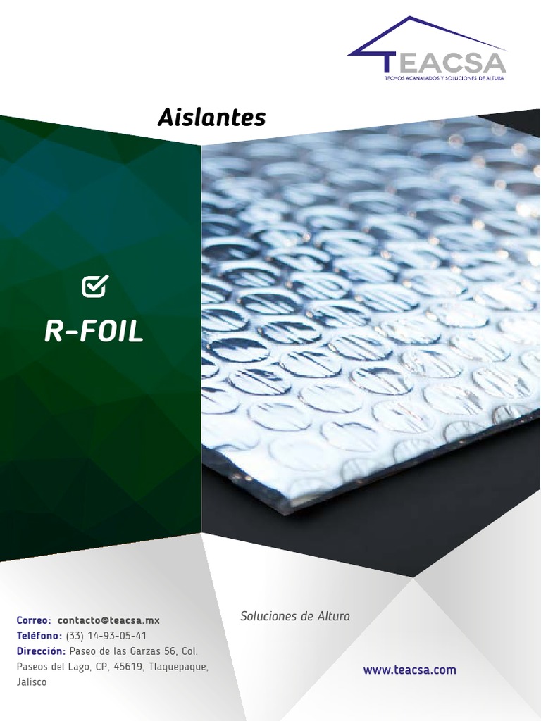 Ficha Tecnica Aislante Termico R-Foil | PDF | Aislamiento térmico | Transferencia de calor