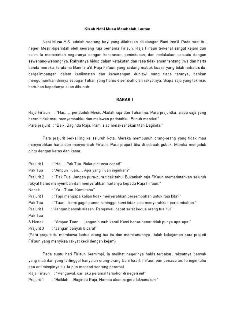 Kisah Nabi Musa Membelah Lautan Pdf