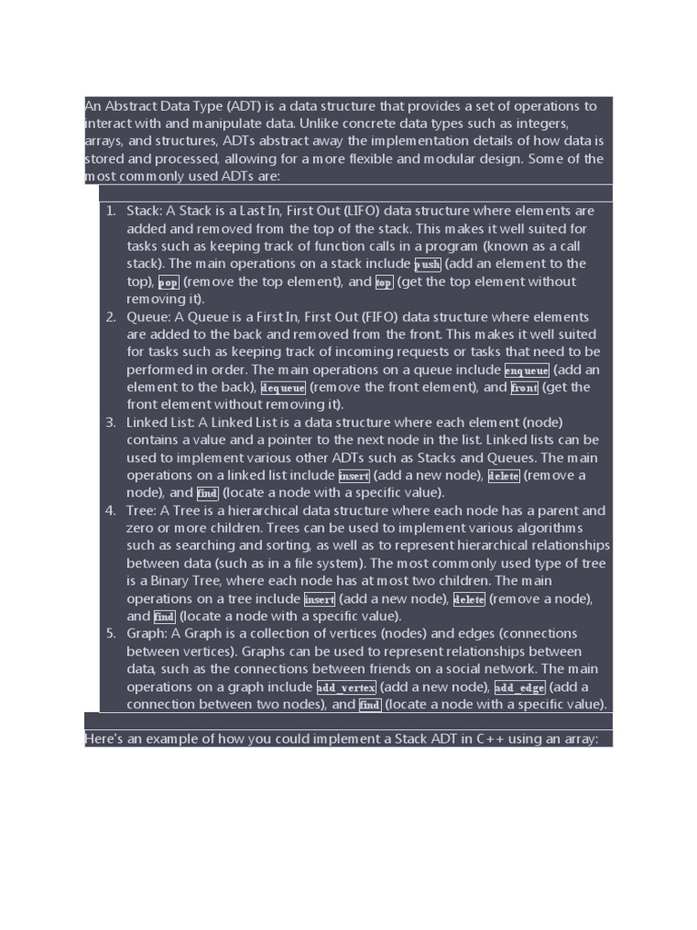 An Abstract Data Type | PDF | Queue (Abstract Data Type) | Computer Engineering