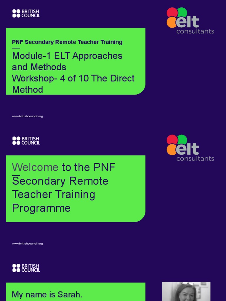 PT Pre Workshop Module 1 ELT Approaches and Methods Workshop 4 | PDF | Second Language | Learning