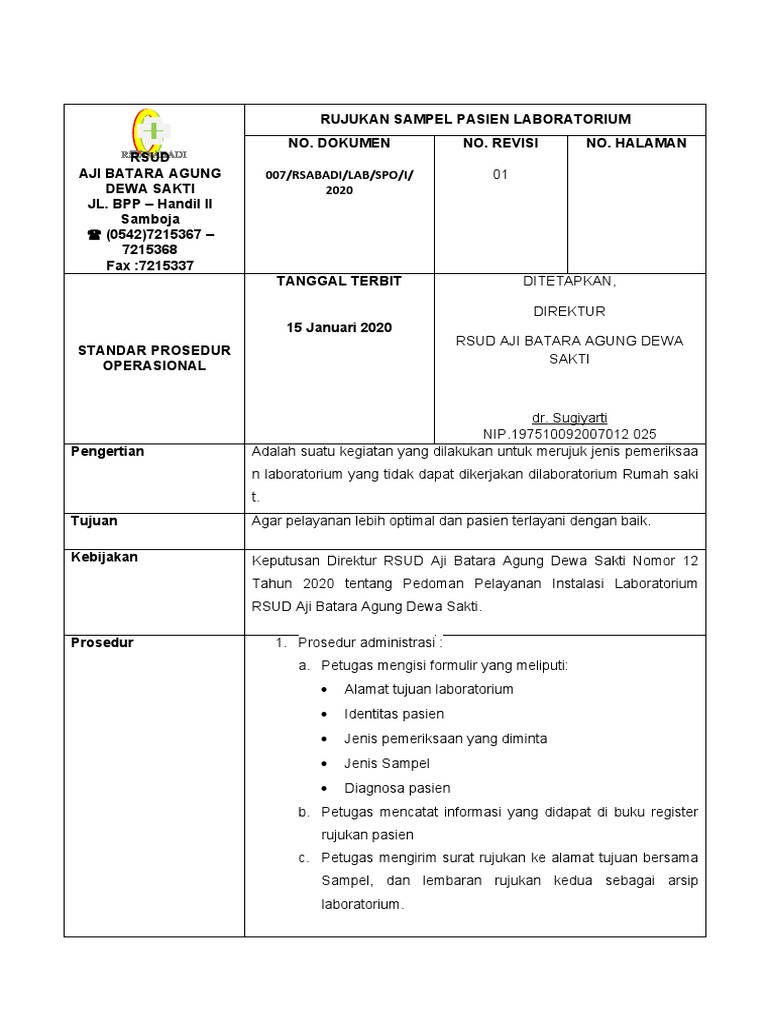 Rujukan Pasien Laboratorium | PDF