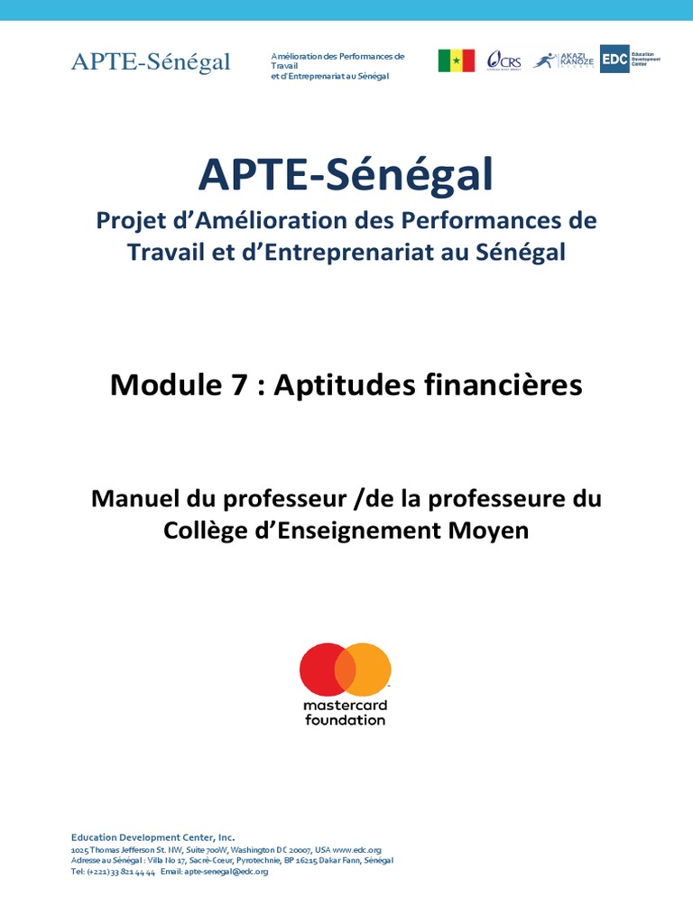 APTE Module 7 | PDF | Banques | Recyclage