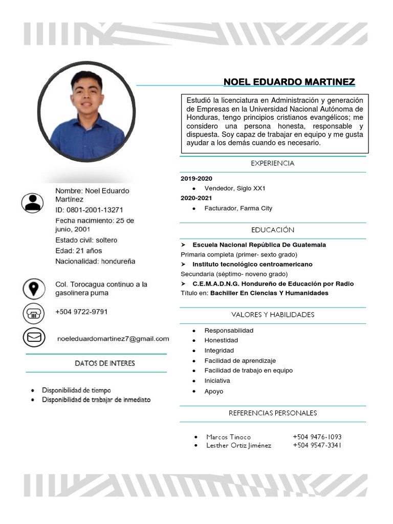 CV de Noel Eduardo Martínez | PDF | Crecimiento personal y profesional ...