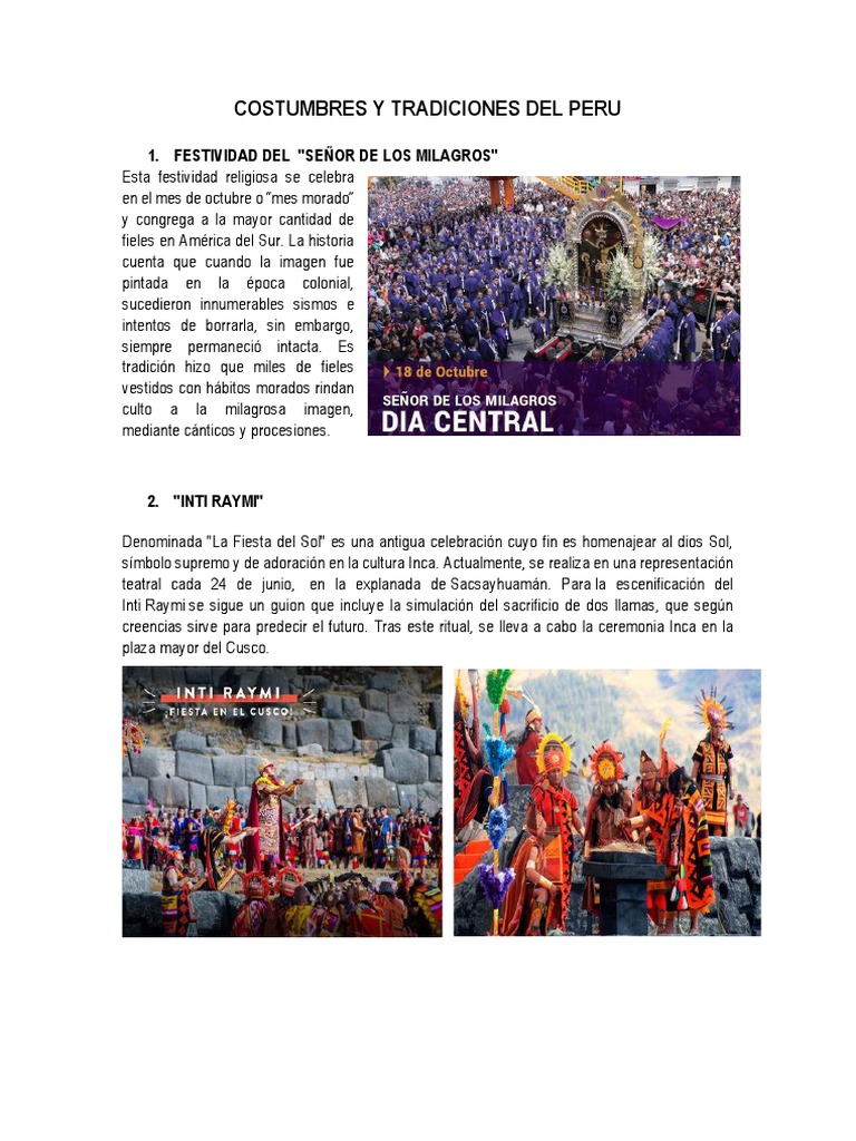 Tradiciones de Octubre en Perú | PDF | Arte