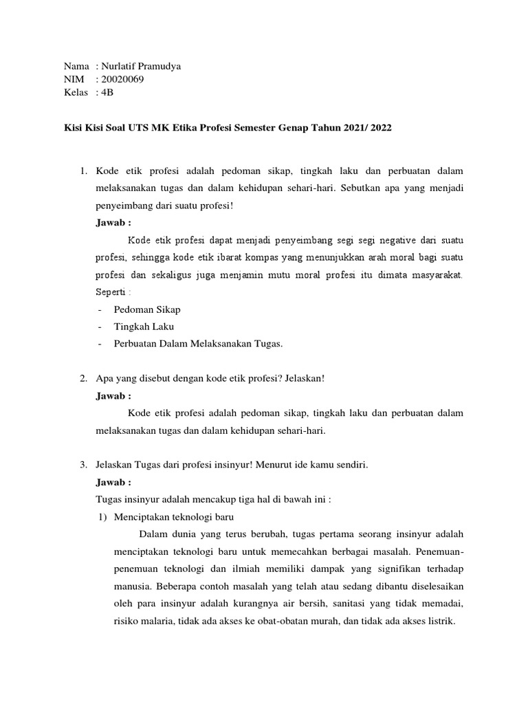 Uts Etika Profesi | PDF