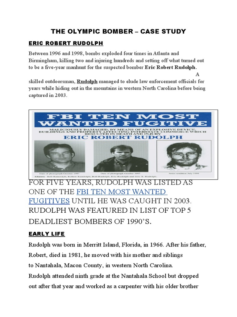Case Study of Olympic Bomber | PDF | Crime & Violence | Crimes
