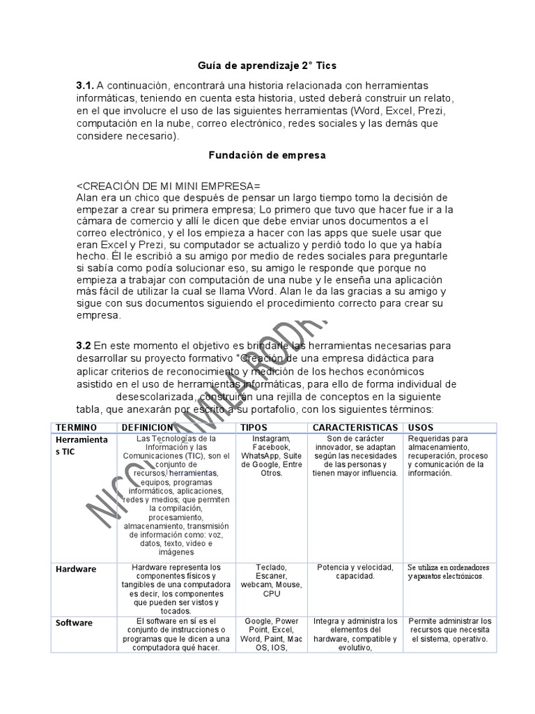 Guía de Aprendizaje 2 Tics | PDF | Informática | Ciencias de la Computación