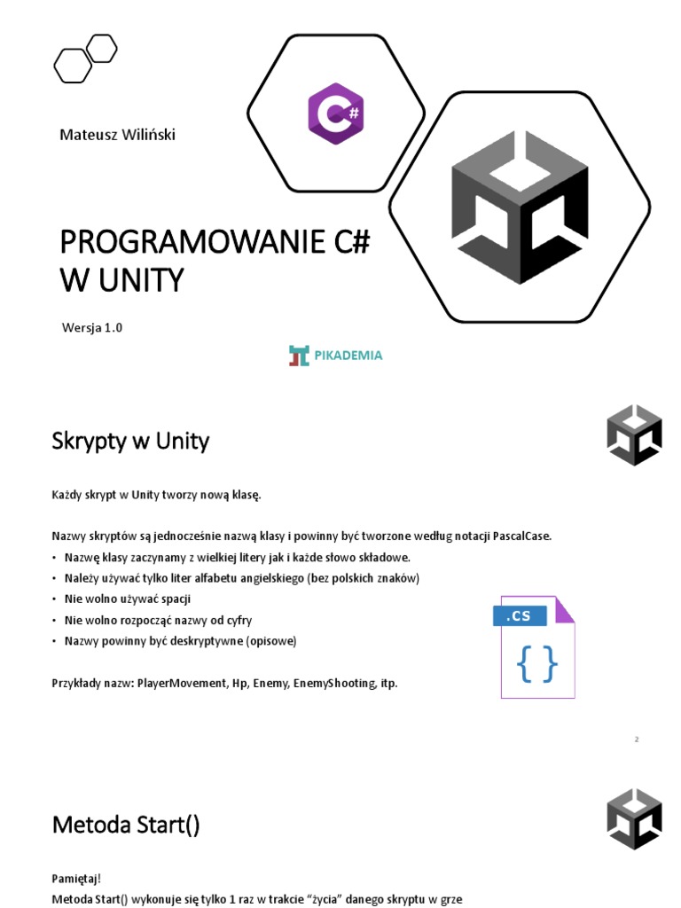 Programowanie C# W Unity | PDF