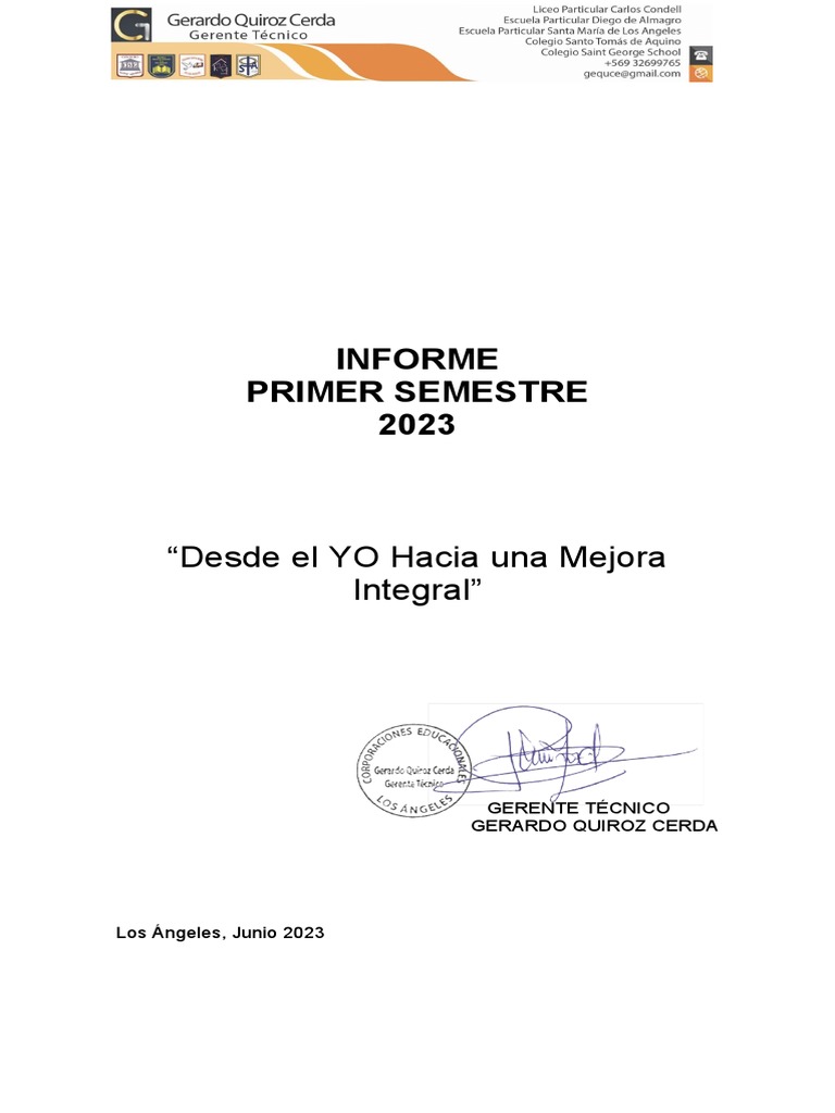 Formato Informe Final Primer Semestre 2023 | PDF | Negocios