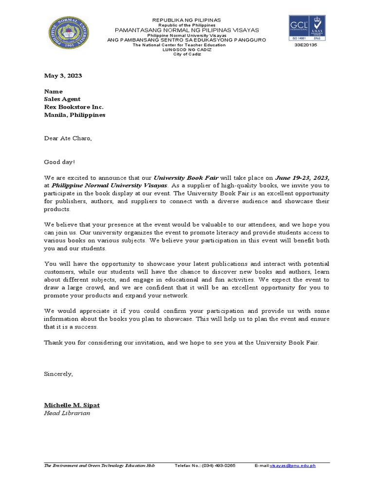 Book Fair Invitation | PDF