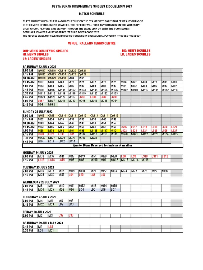 Schedule - 1744 - PESTA SUKAN MATCHSCHEDULE INTERMEDIATE IV 2023 UPDATED 12.50 PM 18 JULY STUART ...
