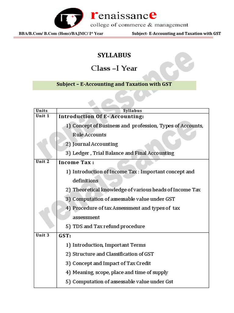 E Accounting and Taxation With GST 1 | PDF | Taxes | Value Added Tax