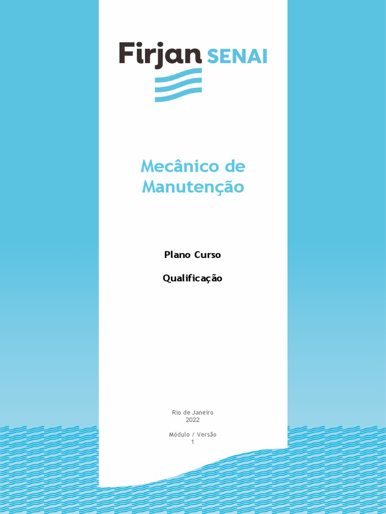 Plano De Curso Mecânico De Manutenção Qualificação 580h Pdf