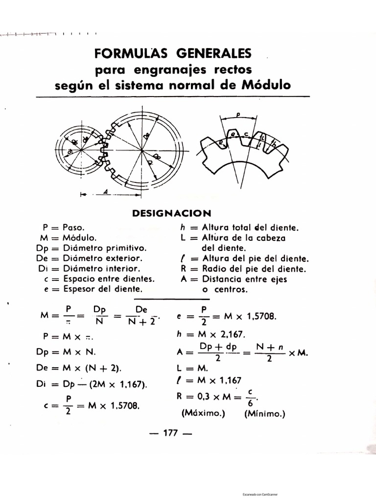 Tabla y Cálculos para Engranajes Rectod | PDF