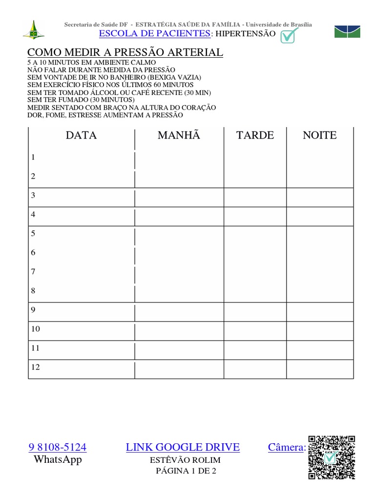 Hipertensão 1 Tabelas e Orientações Mrpa V15 | PDF | Hipertensão | Coração