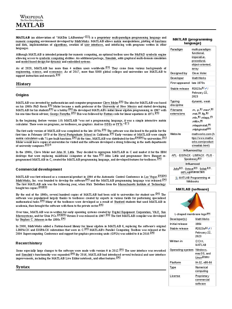 Matlab Pdf Matlab Computing