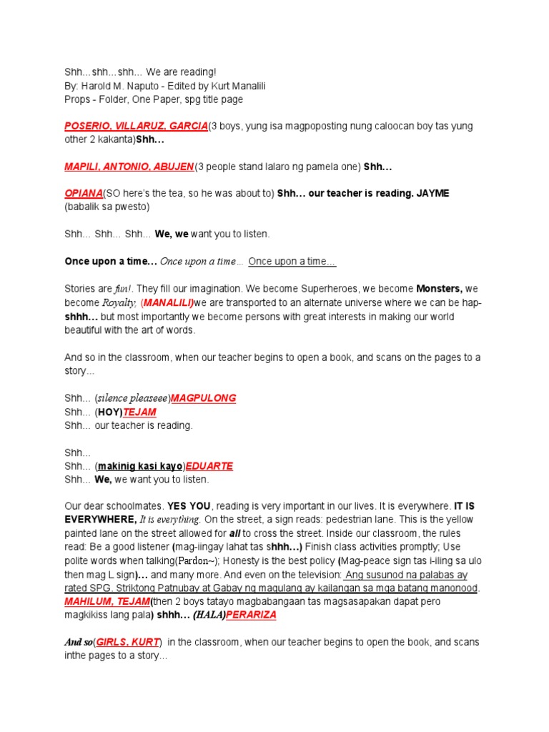 SHH SHH SHH We Are Reading | PDF