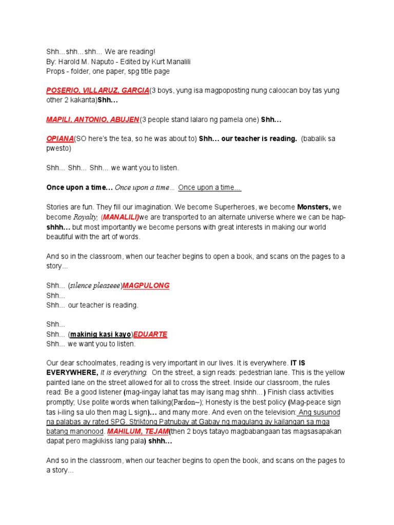 SHH SHH SHH We Are Reading | PDF