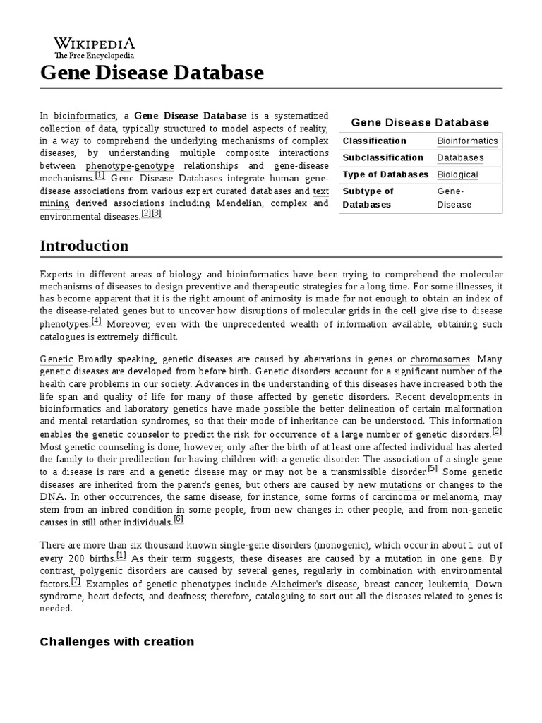 Gene Disease Database | PDF | Genetic Disorder | Information Science