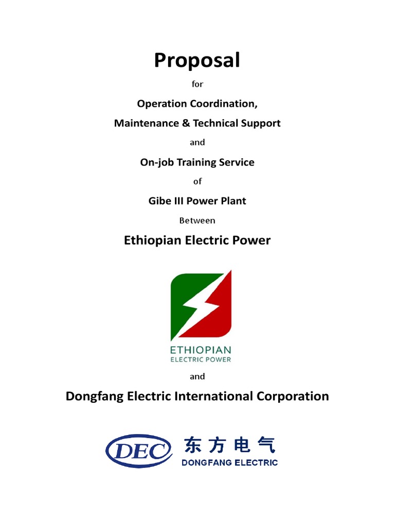 Proposal: Ethiopian Electric Power | PDF | Power Station | Electrical ...