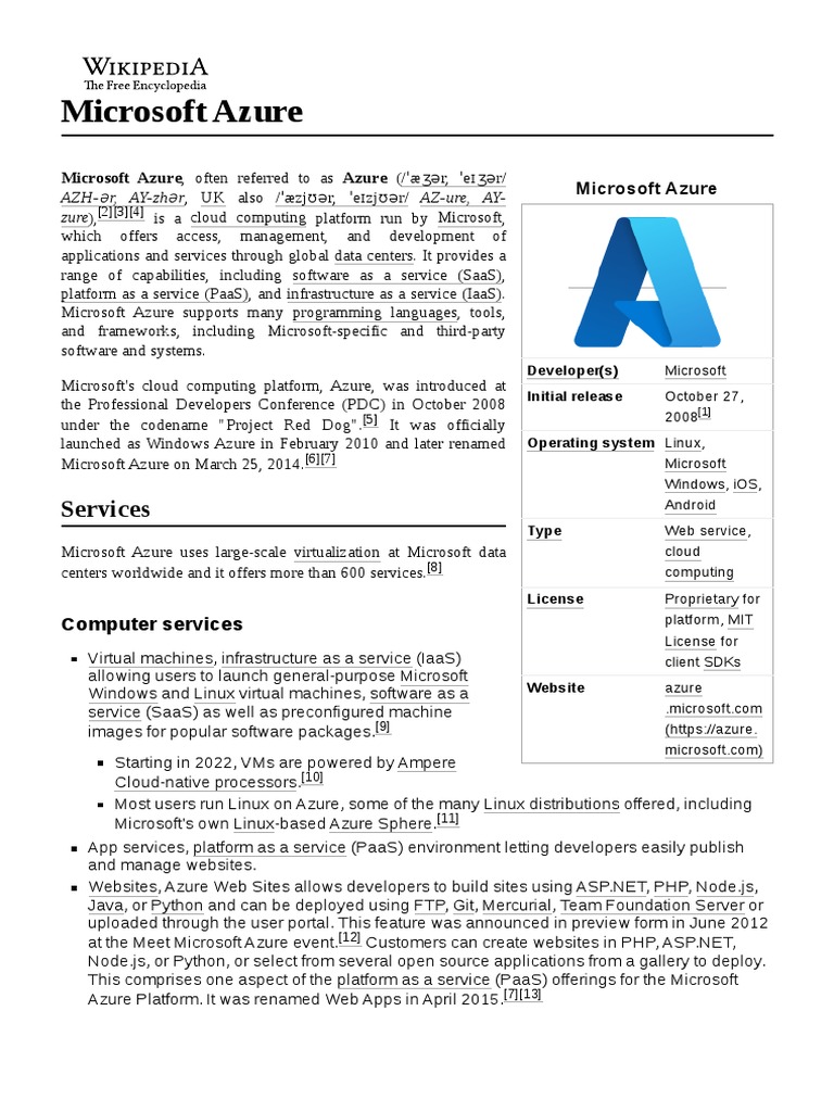 Microsoft Azure | PDF | Microsoft Azure | Software