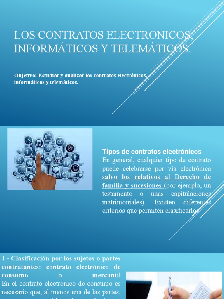 Tipos de contratos electrónicos, informáticos y telemáticos | PDF ...