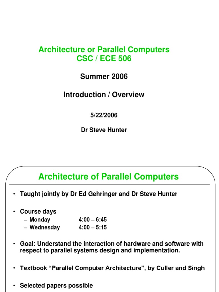 Lec 1 | PDF | Parallel Computing | Microprocessor