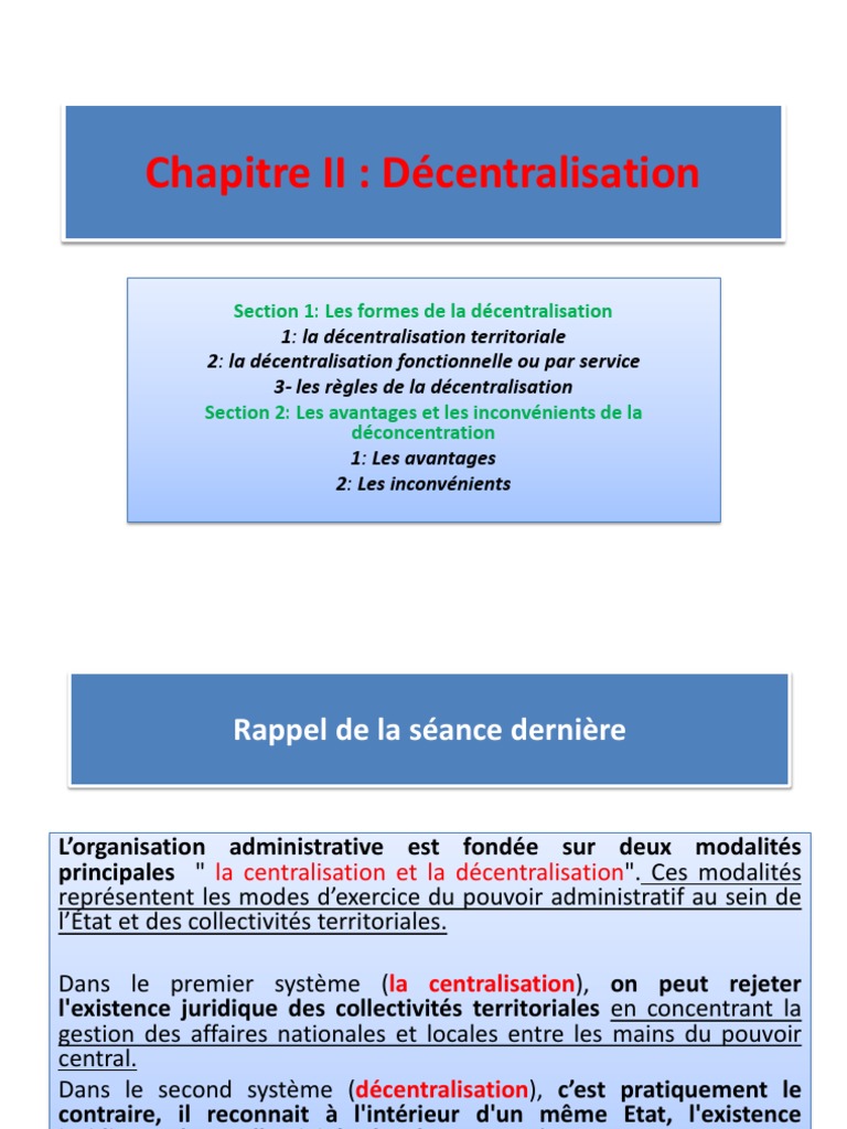 Décentralisation : formes et enjeux | PDF | Décentralisation | Communes ...