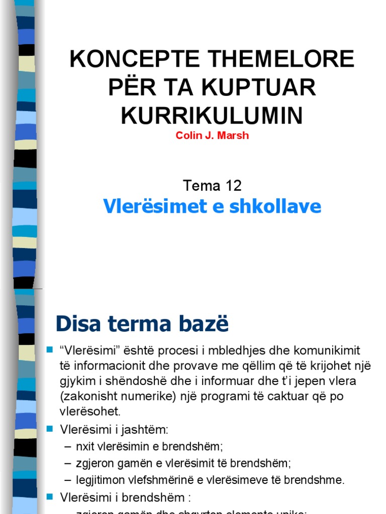 Tema 12 Vleresimet e Shkollave 9 | PDF
