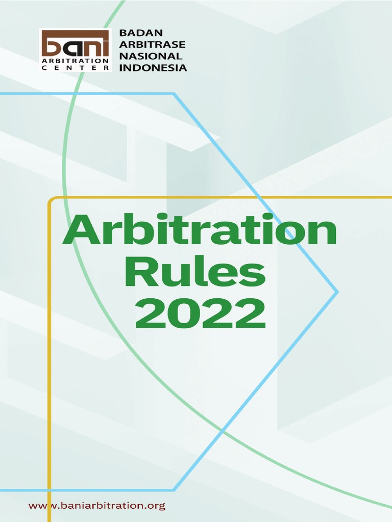 BANI Arbitration Rules 2022 | PDF | Arbitration | Arbitral Tribunal