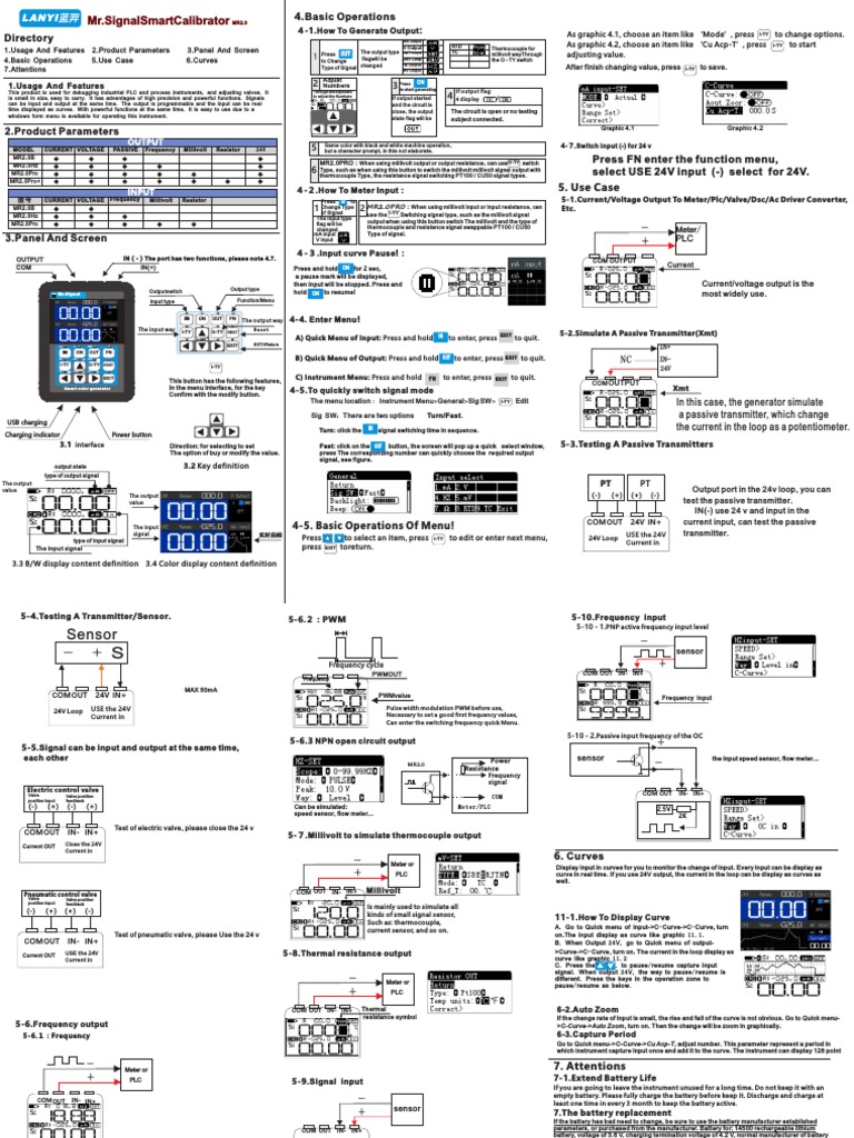 Intech MR Signal Multi Functional Signal Generator Manual | PDF ...
