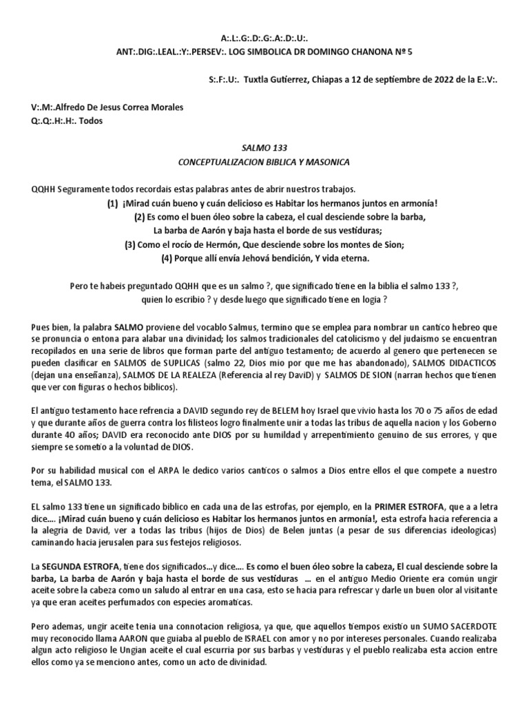 Salmo 133 | PDF | Salmos | Bendición