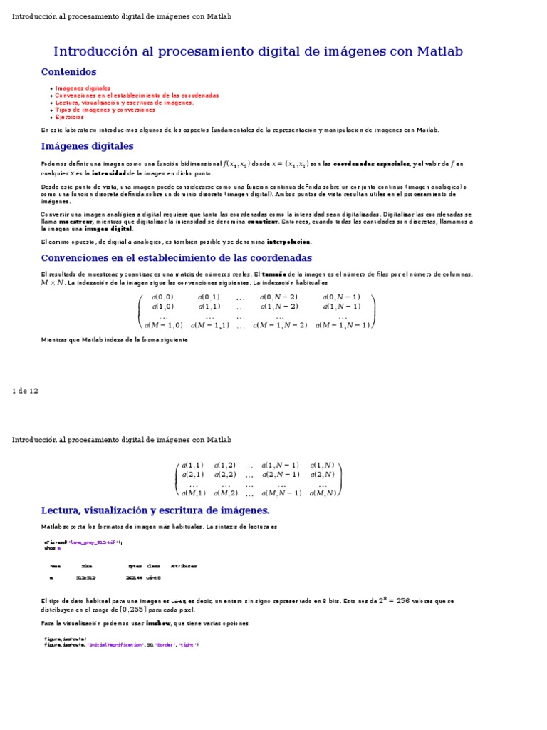 S01.S4 Lab01 - Introduccion - Imagen | PDF | Matriz (Matemáticas) | Píxel