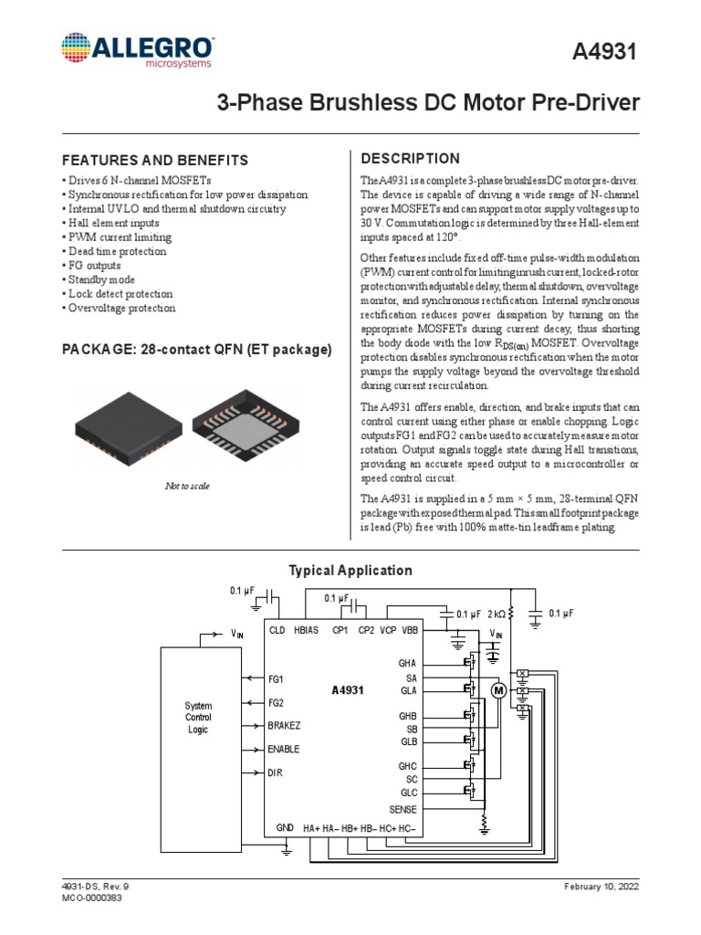 A4931 Datasheet | PDF | Rectifier | Electric Motor